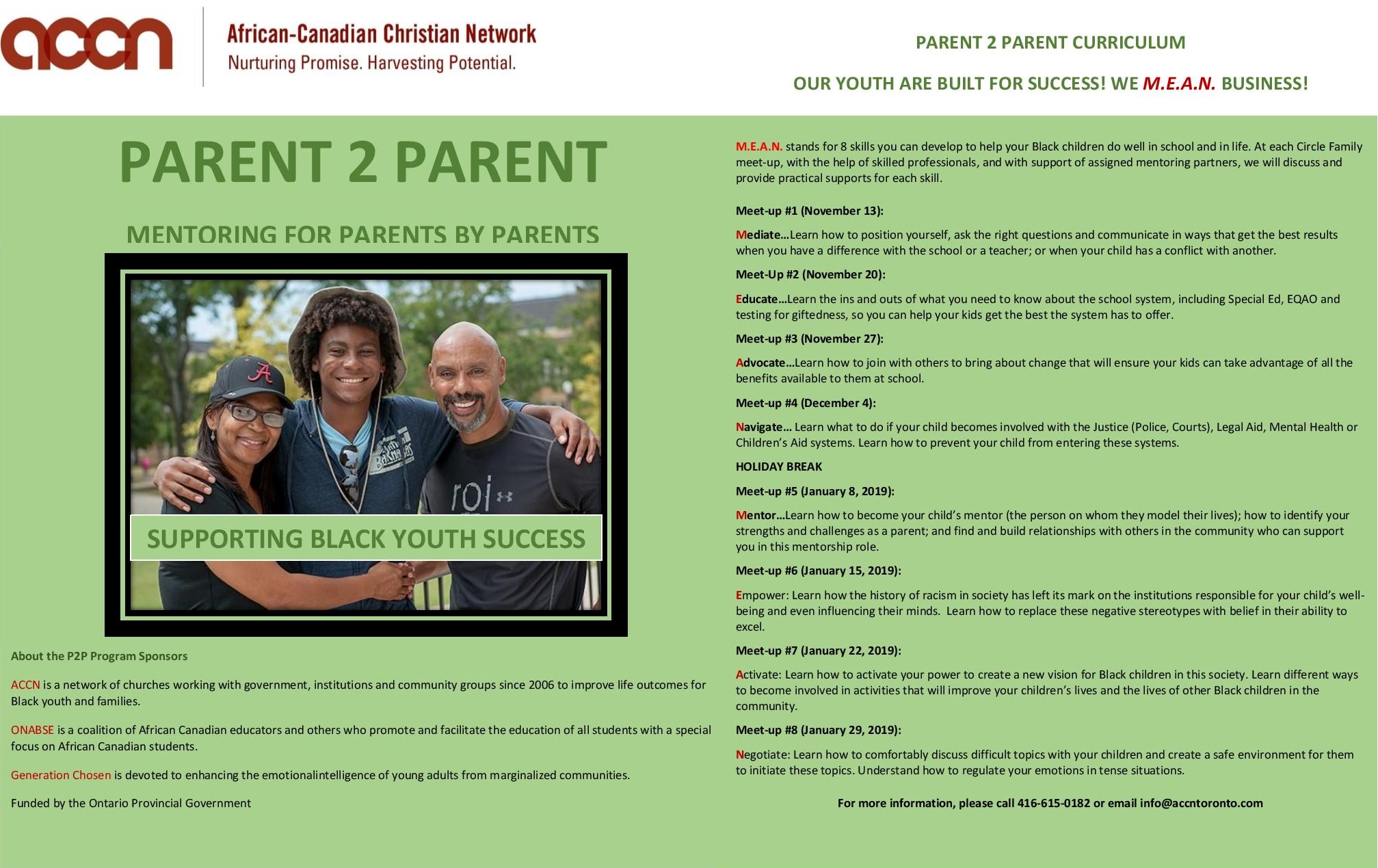 Parent 2 Parent – ACCN TORONTO Parent 2 Parent – ACCN TORONTO